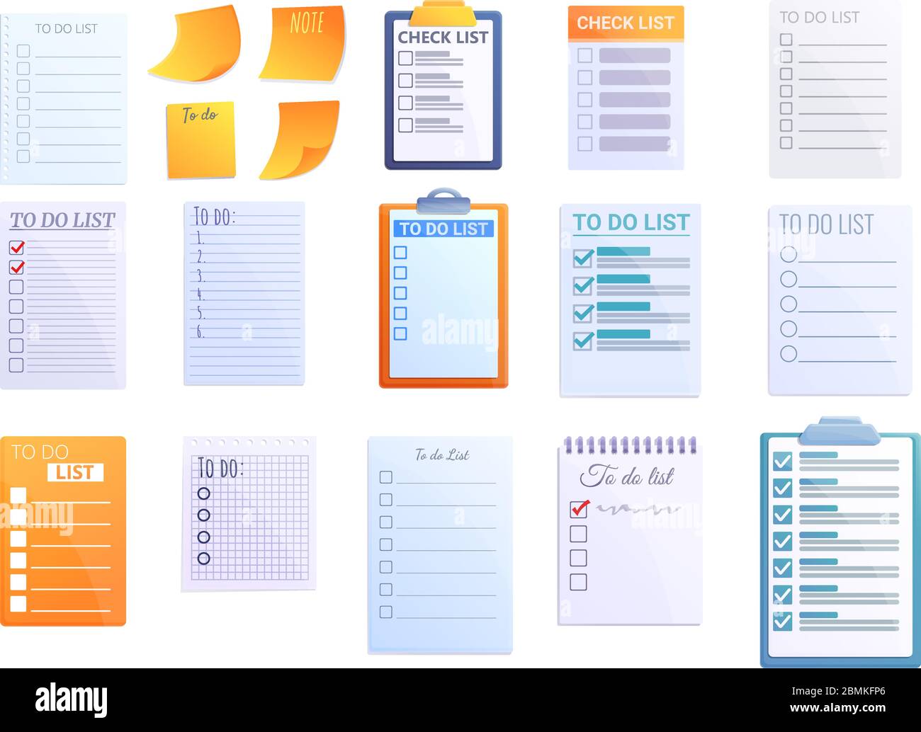 To-do list icons set. Cartoon set of to-do list vector icons for web ...