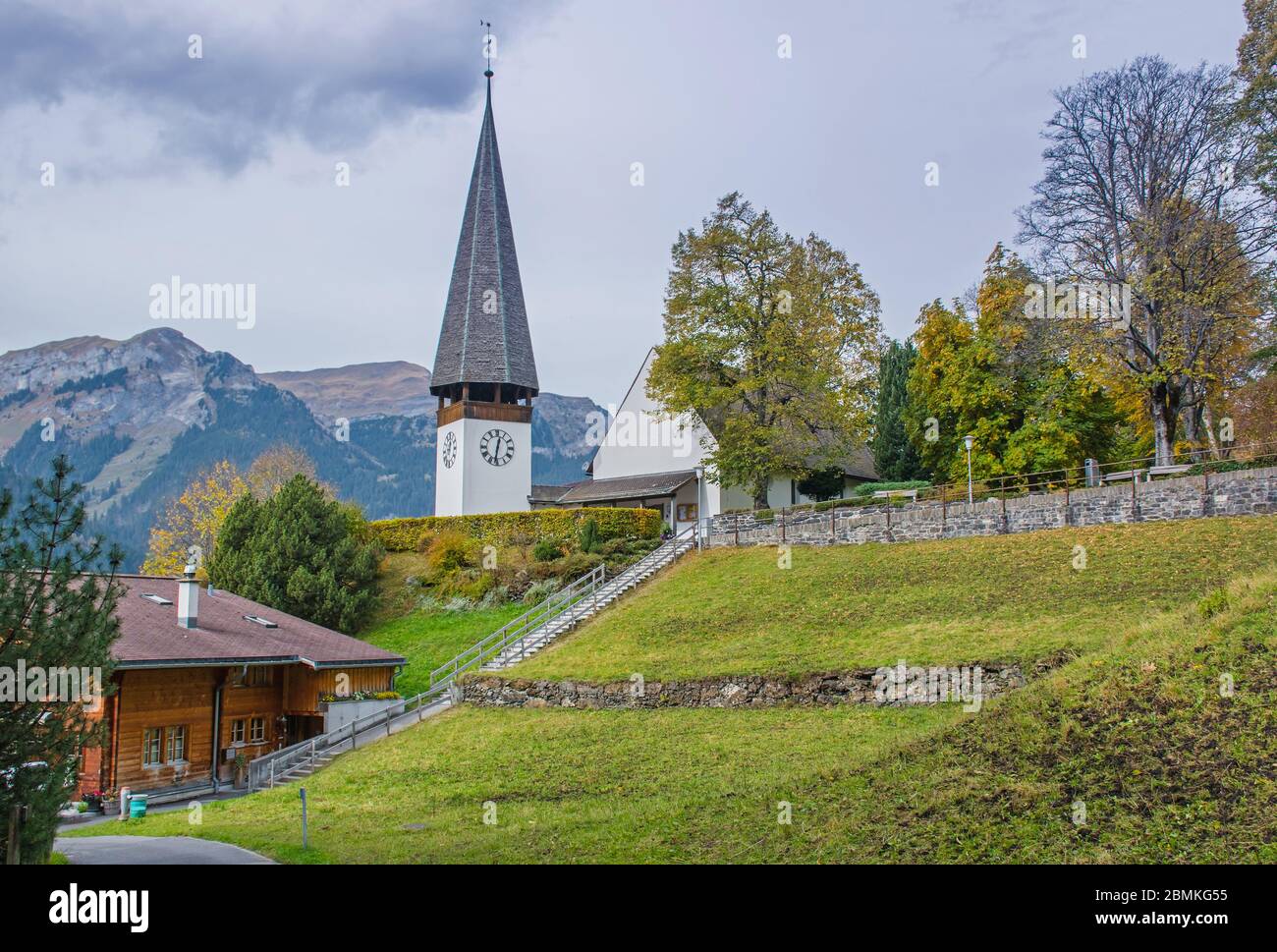 Beautiful View Of Wengen Village In Switzerland Stock Photo - Alamy