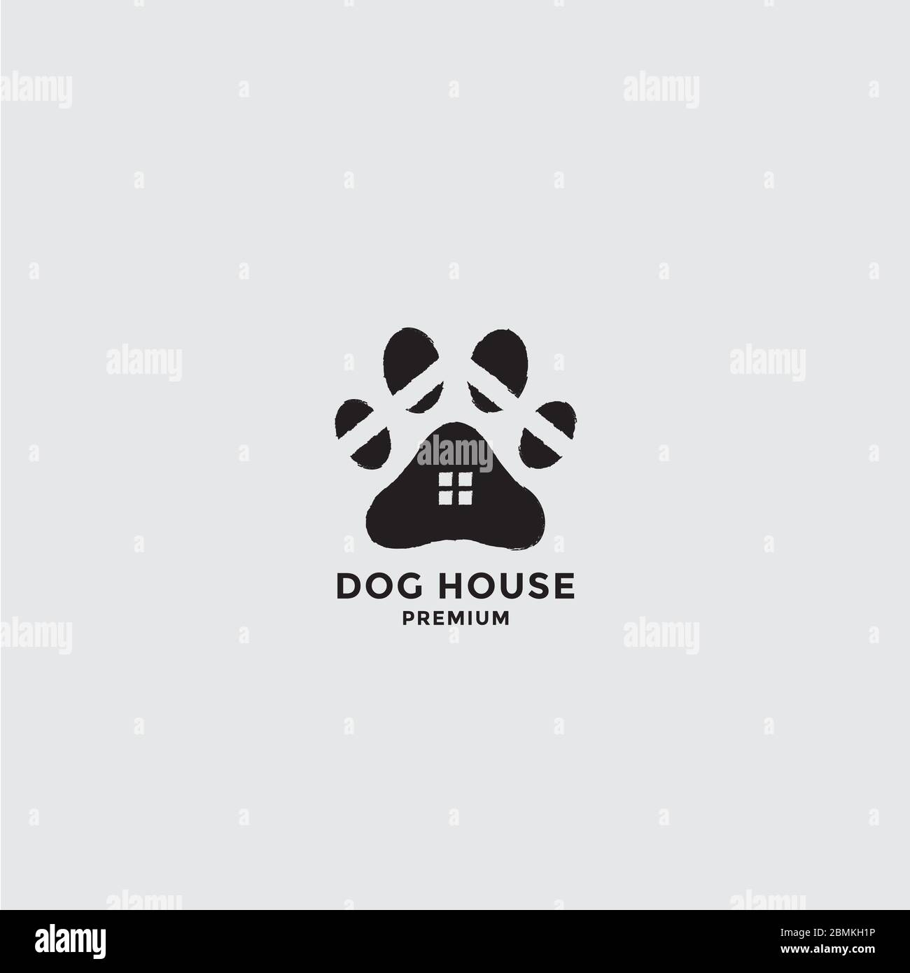 Dog house logo design with a vintage-style template Stock Photo - Alamy