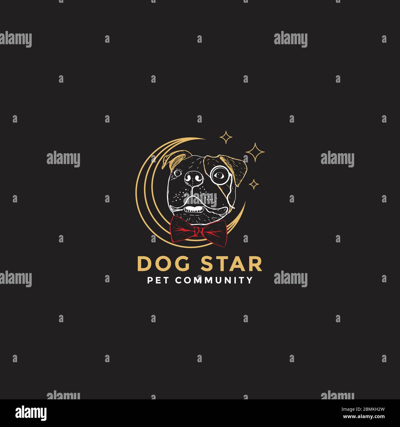 Bulldog pet community logo design illustration Stock Vector Image & Art ...