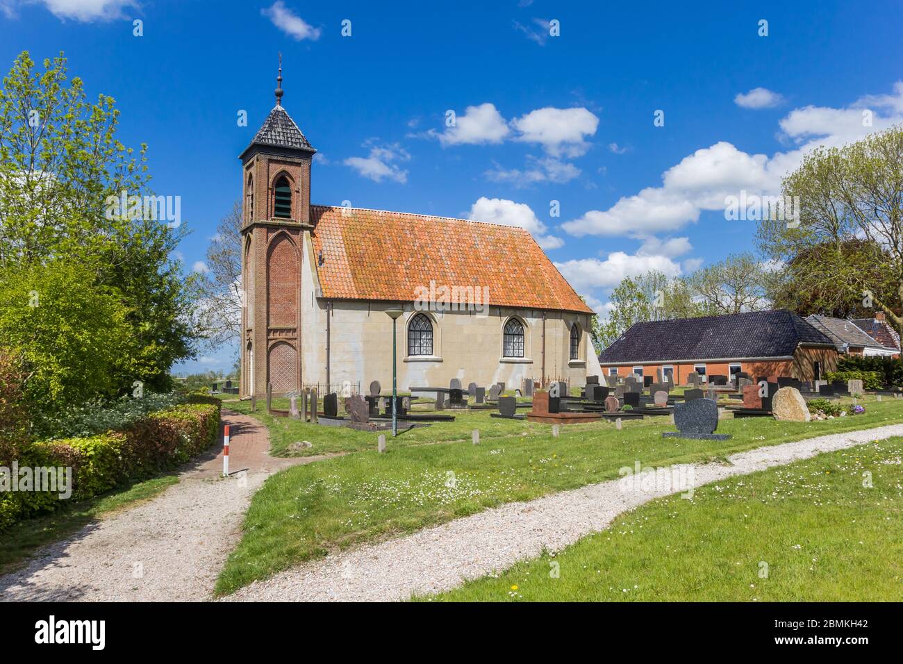Historic church in the small village of Dorkwerd, Netherlands Stock ...