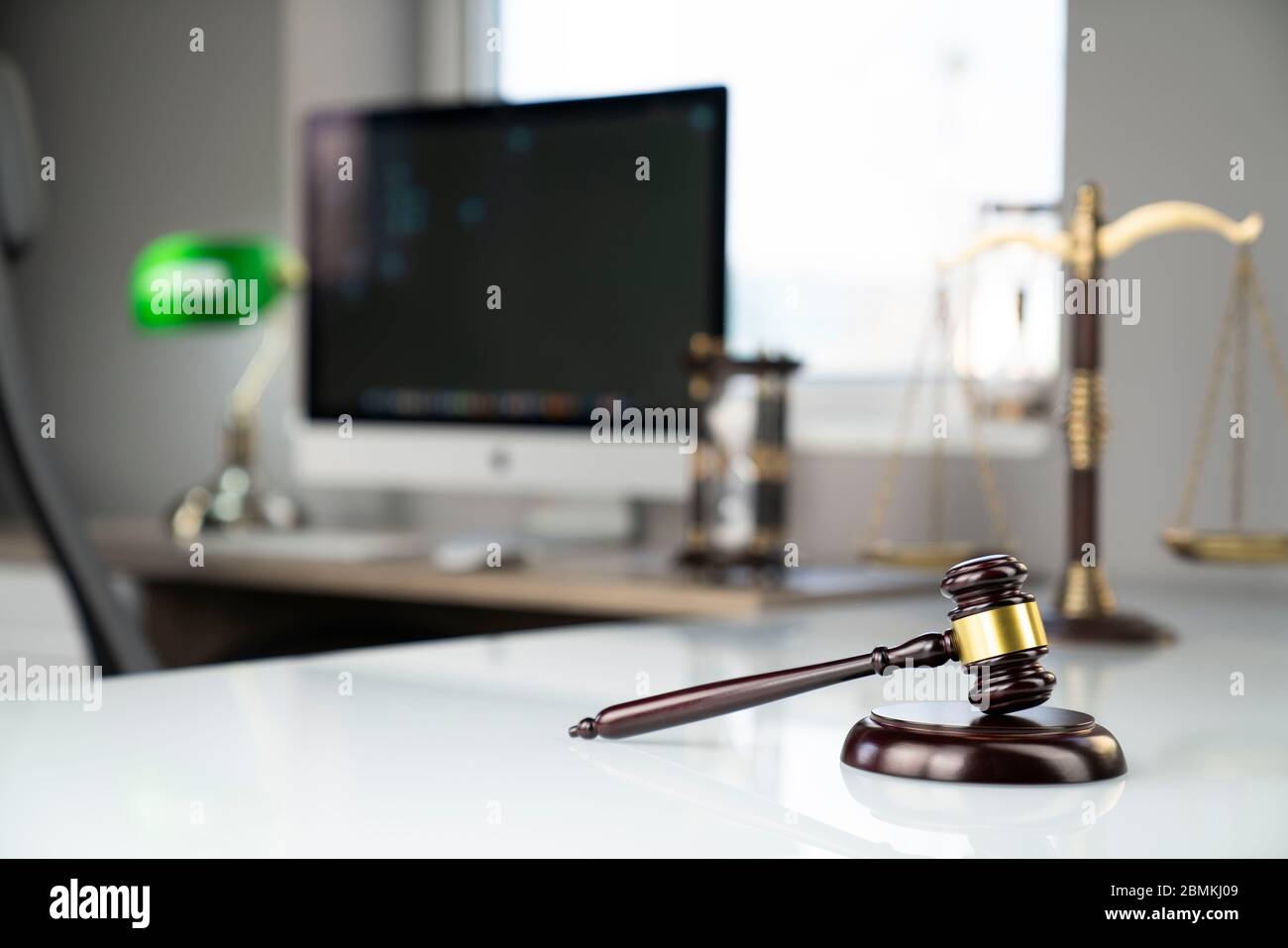 Lawyers office concept. Law symbols composition - gavel and scale on ...
