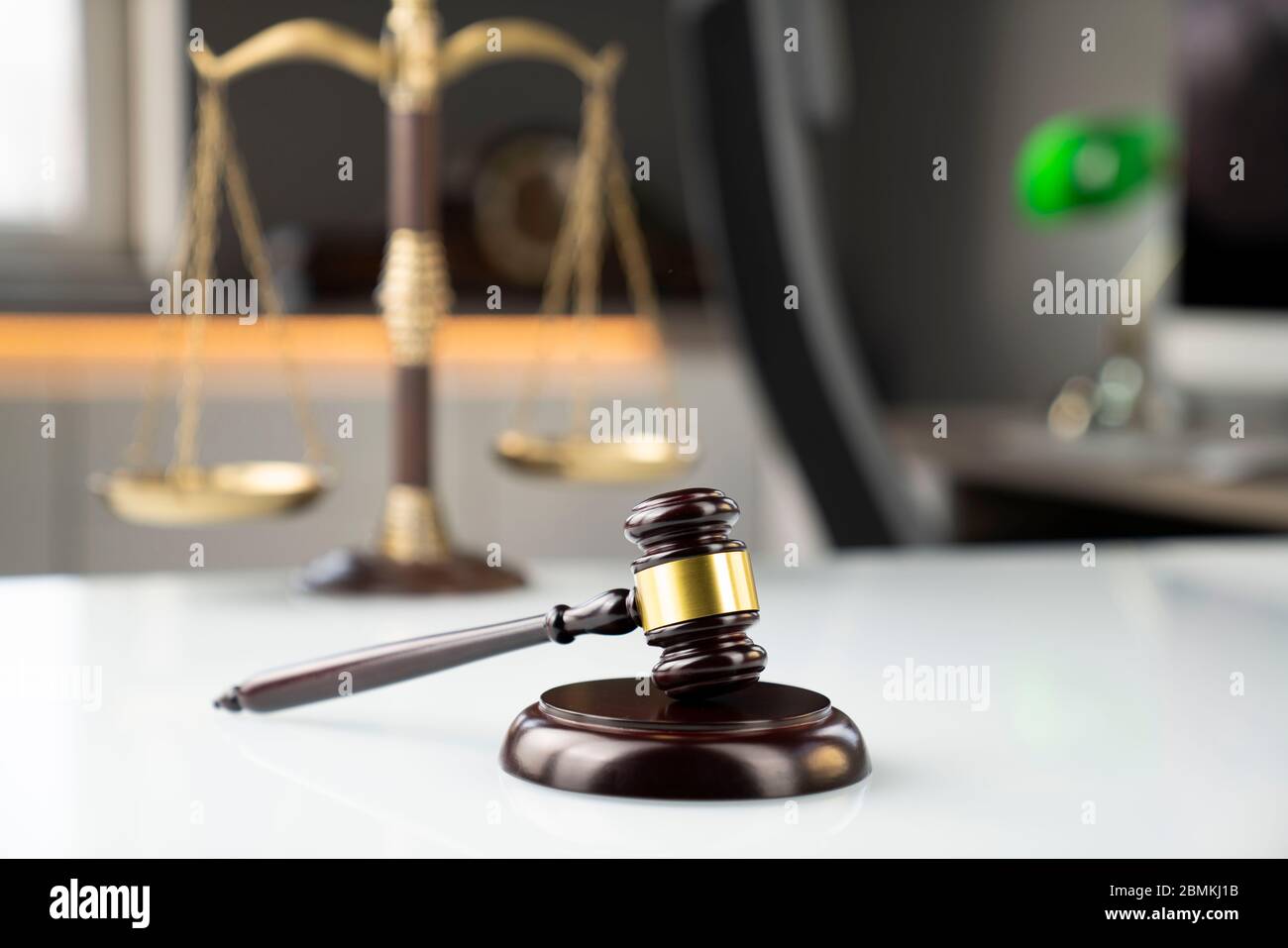 Lawyers office concept. Law symbols composition - gavel and scale on ...