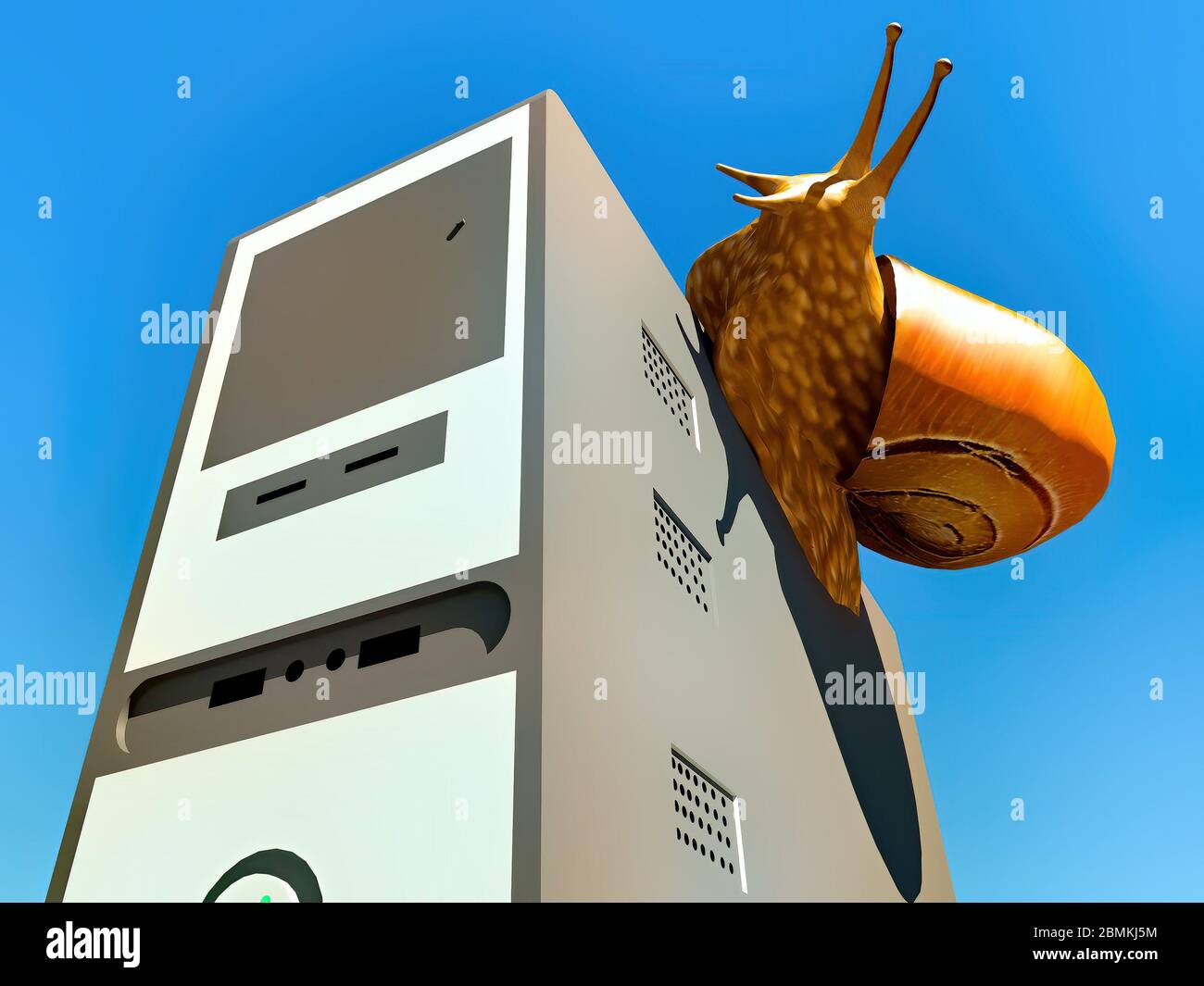 snail and slow computer 3d rendering Stock Photo - Alamy