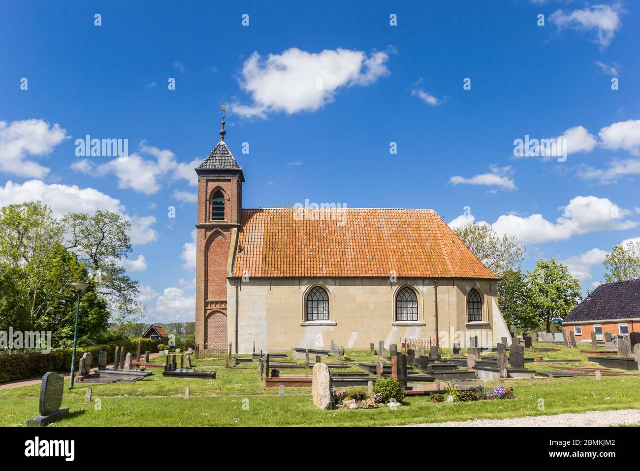 Historic church in the small village of Dorkwerd, Netherlands Stock ...