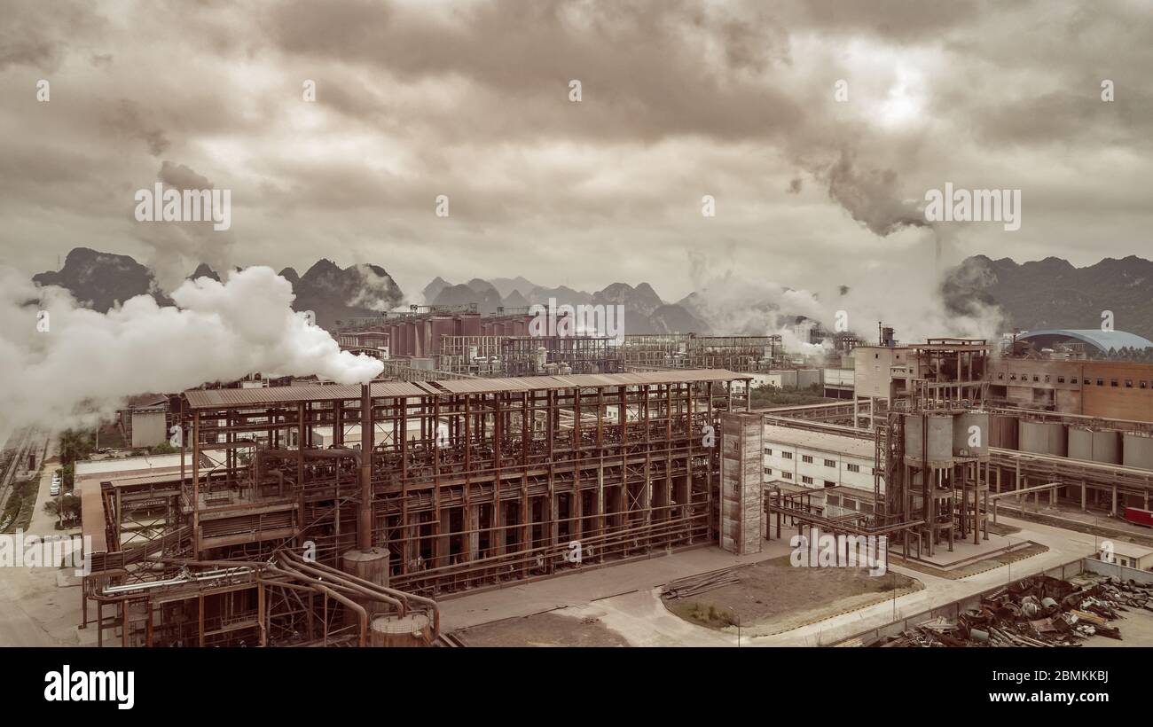 aerial view of alumina factory Stock Photo - Alamy