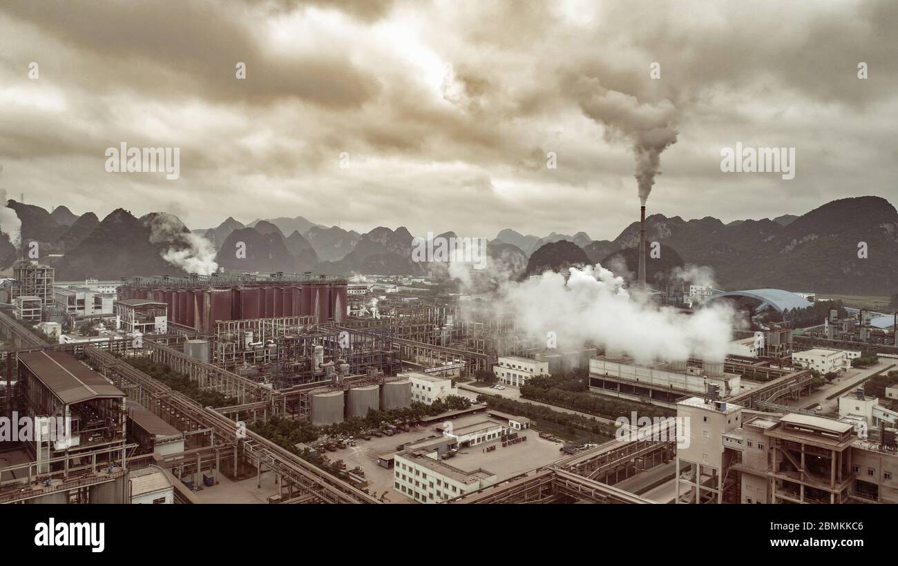 aerial view of alumina factory Stock Photo - Alamy