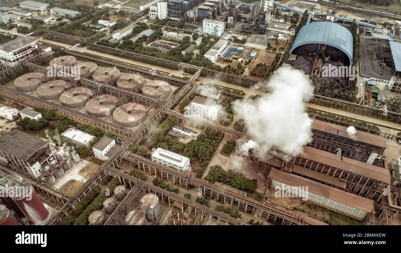 aerial view of alumina factory Stock Photo - Alamy