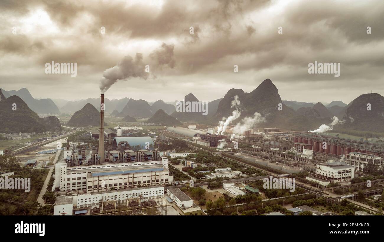 aerial view of alumina factory Stock Photo - Alamy