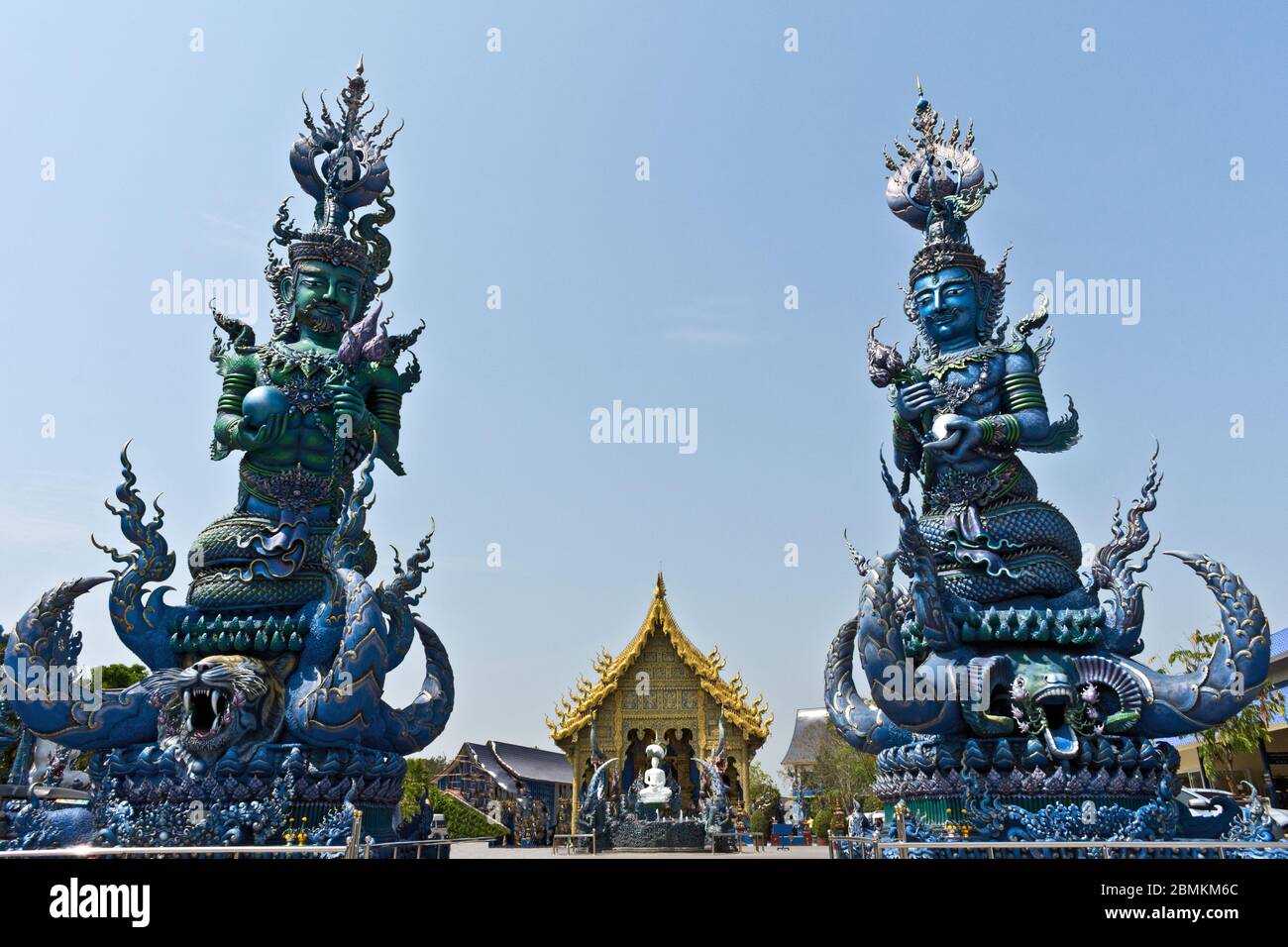 Buddha Statues at Wat Rong Seur Ten (Blue Temple), Chiang Rai, Thailand ...