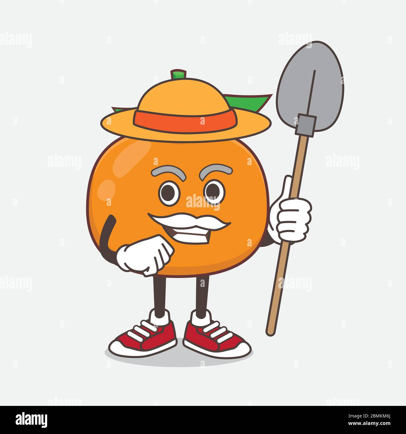 An illustration of Mandarin Orange cartoon mascot character with hat ...