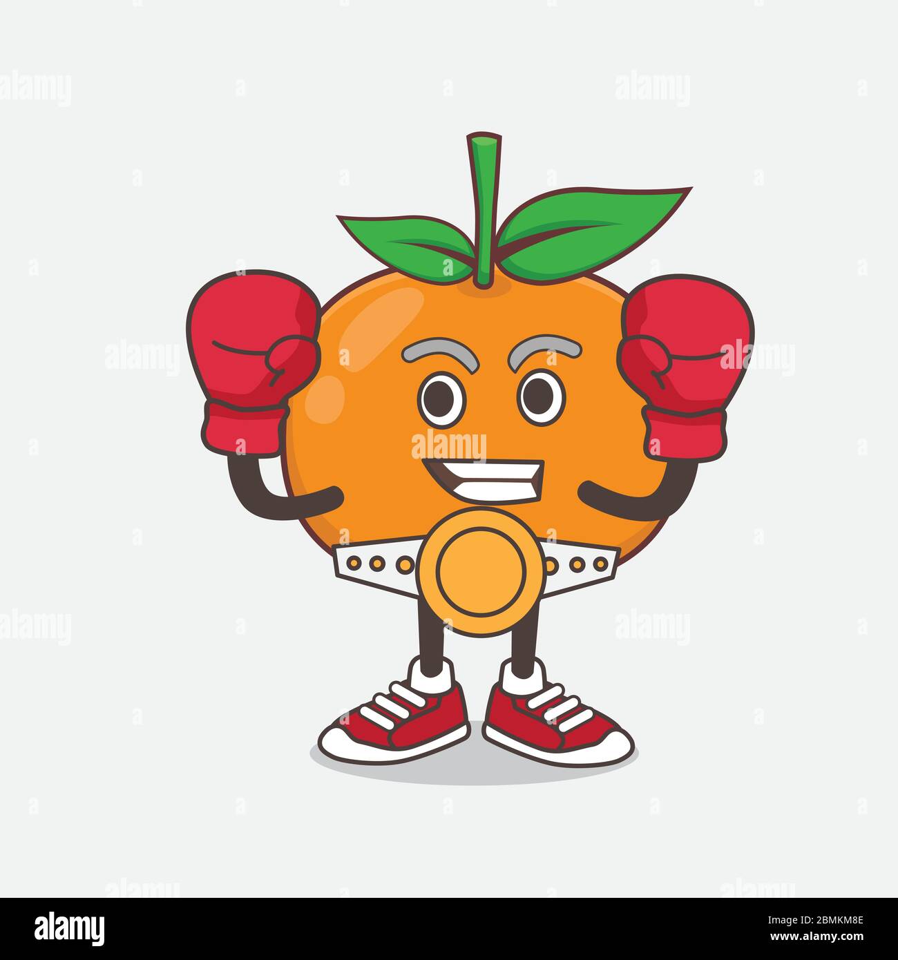 An illustration of Mandarin Orange cartoon mascot character in sporty ...