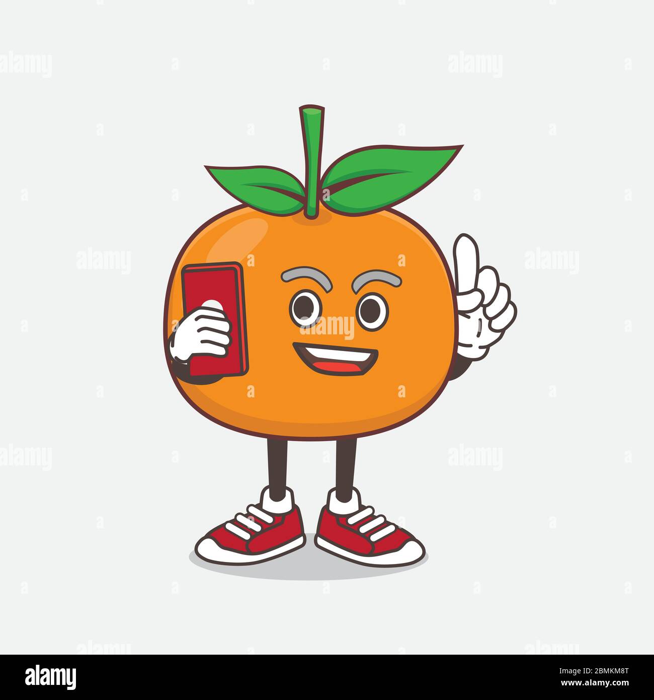 An illustration of Mandarin Orange cartoon mascot character speaking on ...