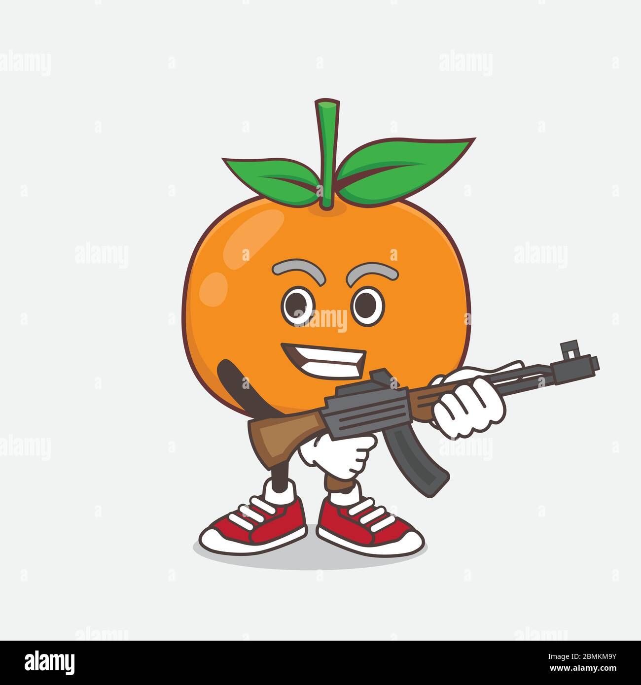 An illustration of Mandarin Orange cartoon mascot character with ...