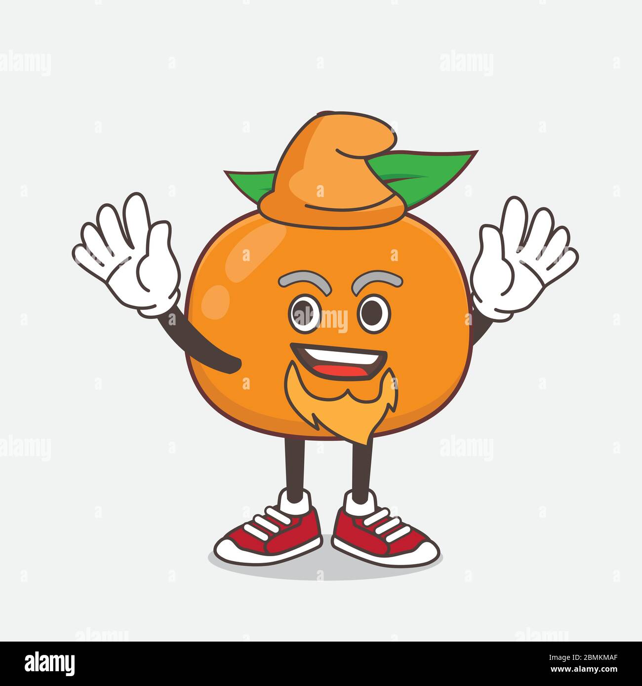 An illustration of Mandarin Orange cartoon mascot character performed ...