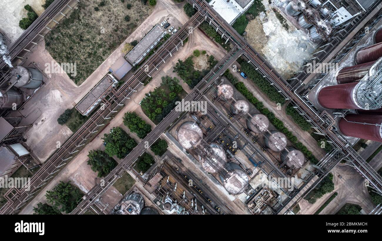 aerial view of alumina factory Stock Photo - Alamy