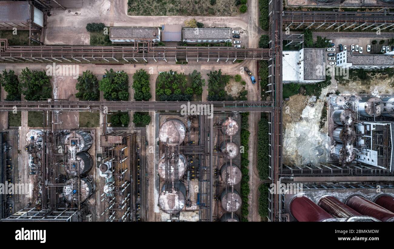 aerial view of alumina factory Stock Photo - Alamy