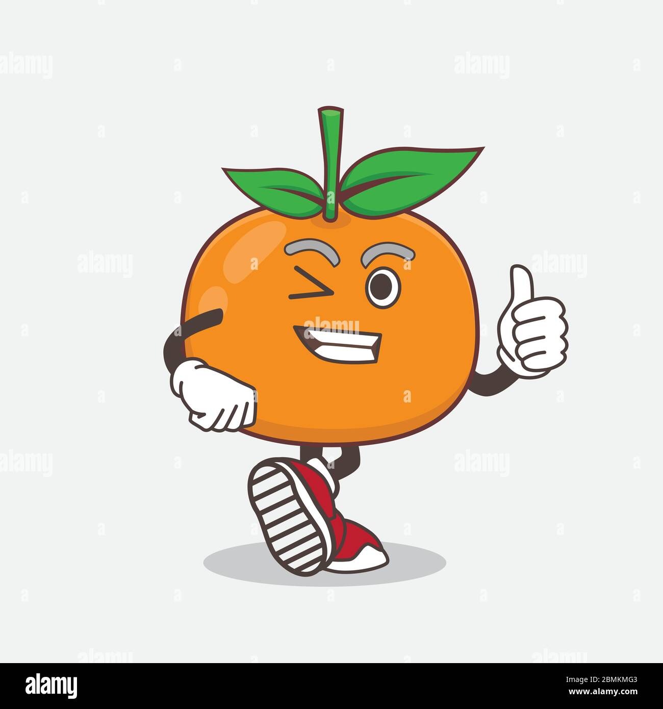 An illustration of Mandarin Orange cartoon mascot character making ...