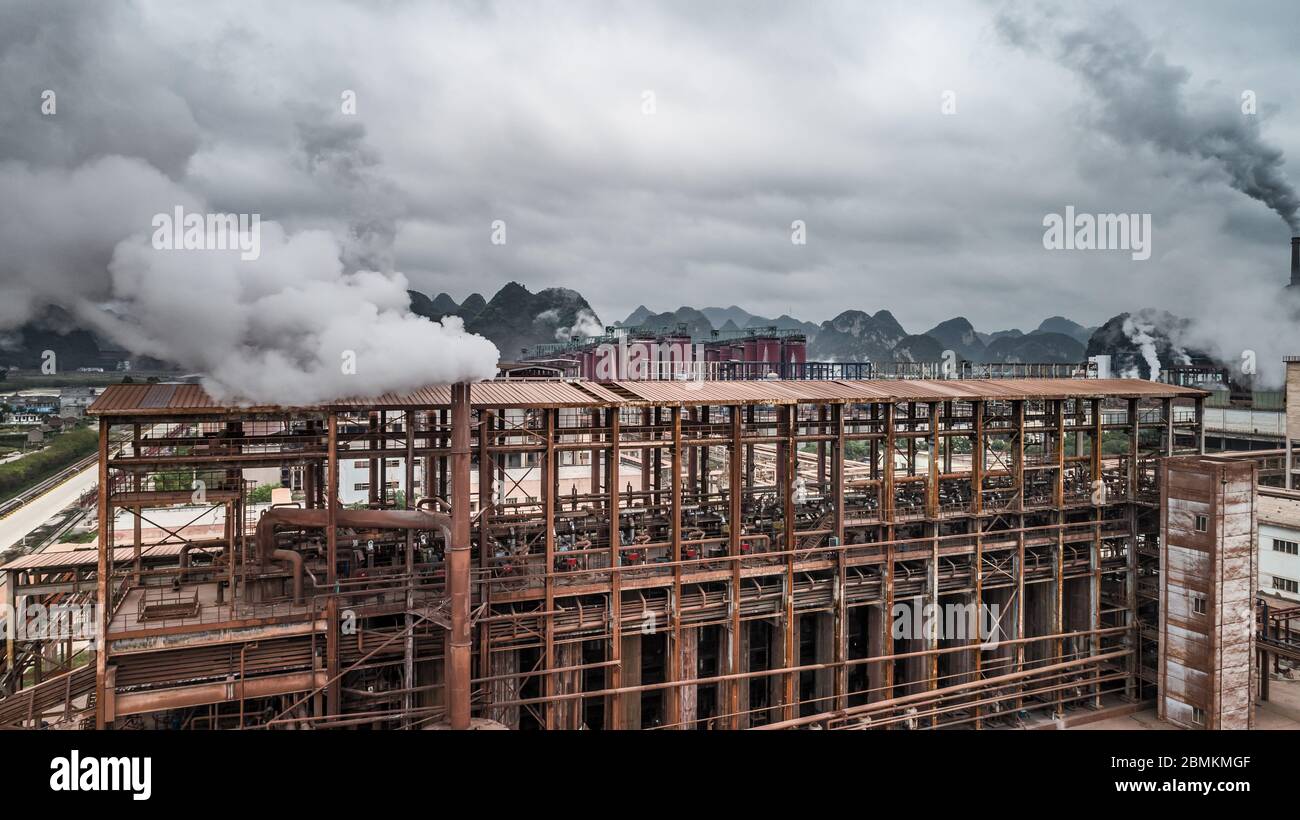 aerial view of alumina factory Stock Photo - Alamy