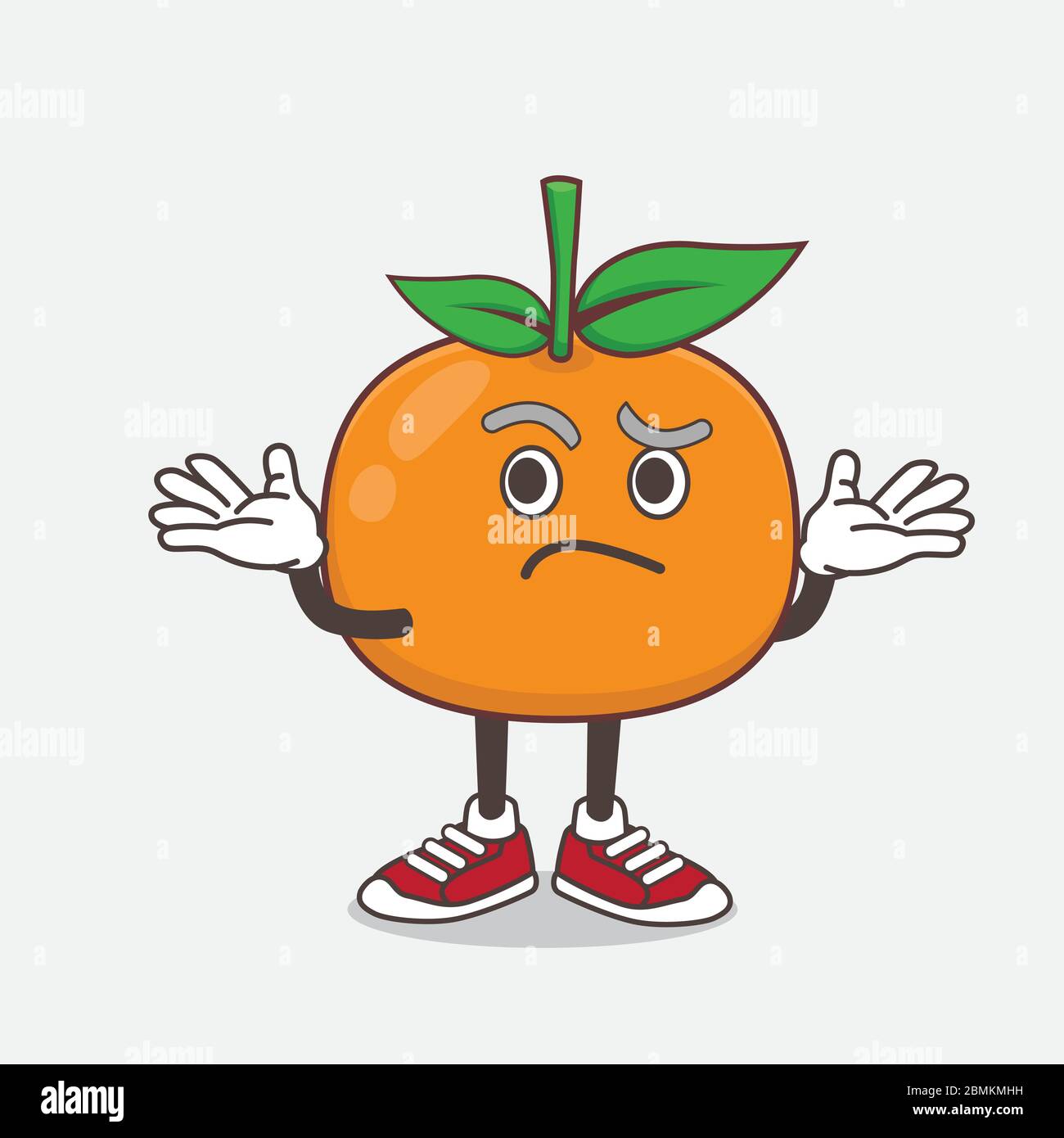 An illustration of Mandarin Orange cartoon mascot character in comical ...