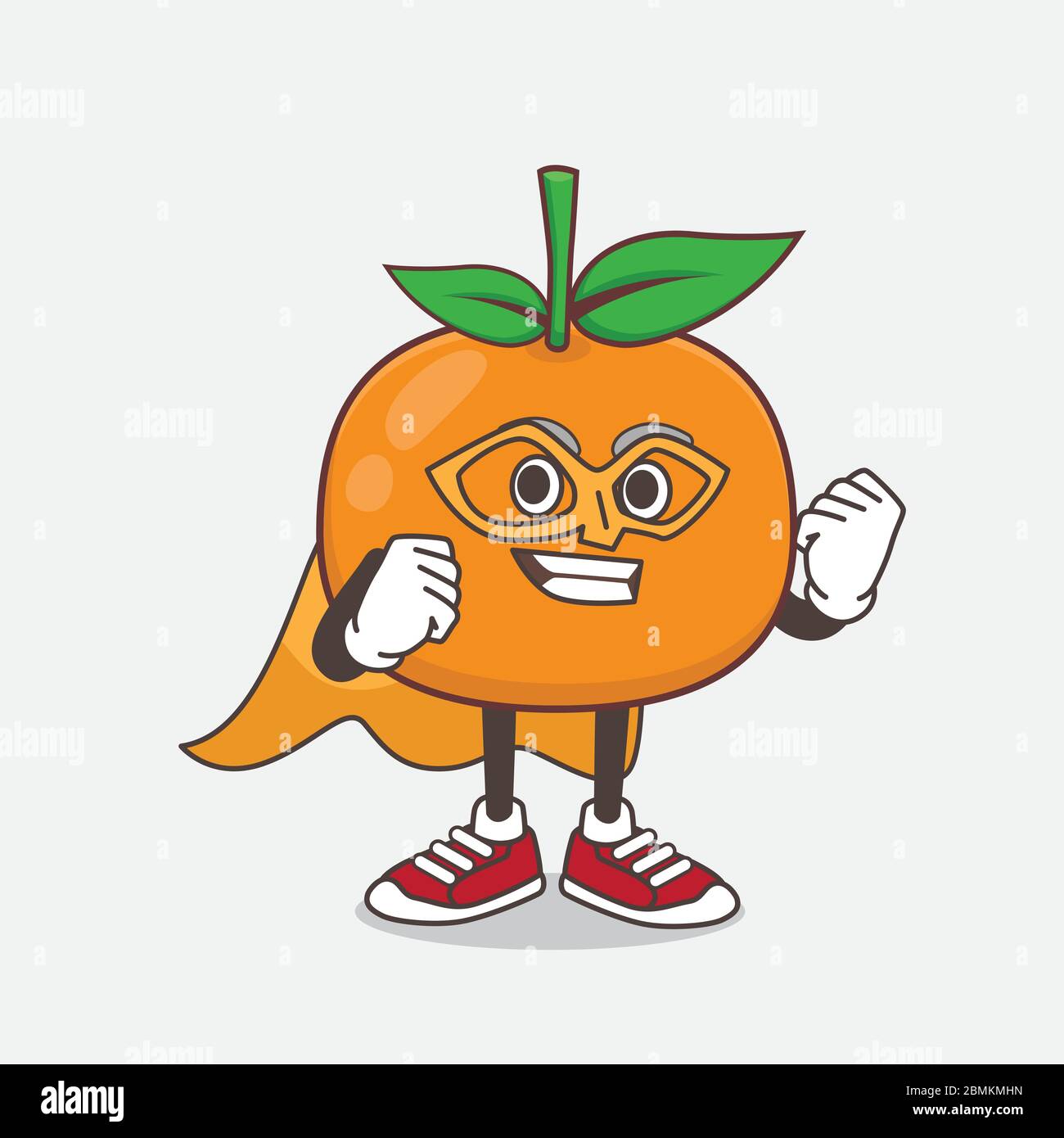 An illustration of Mandarin Orange cartoon mascot character dressed as ...