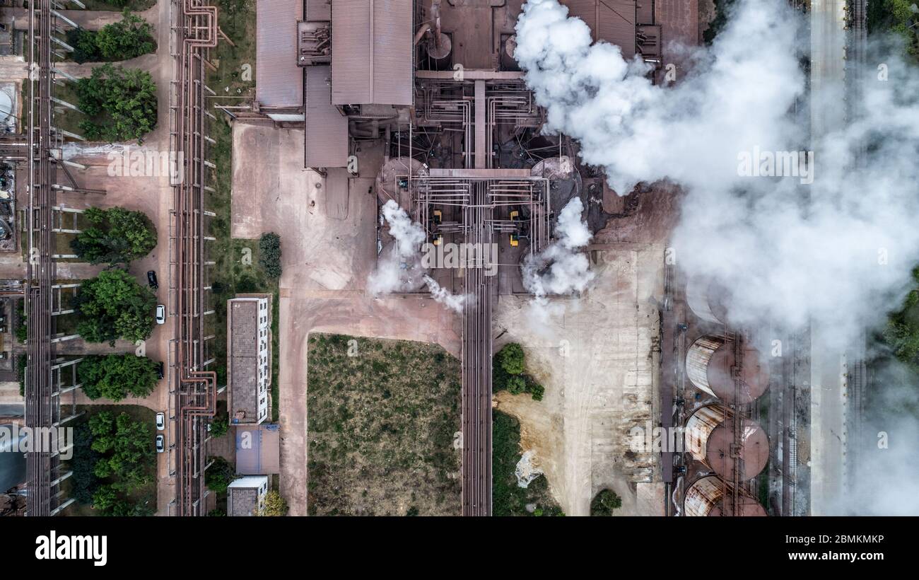 aerial view of alumina factory Stock Photo - Alamy