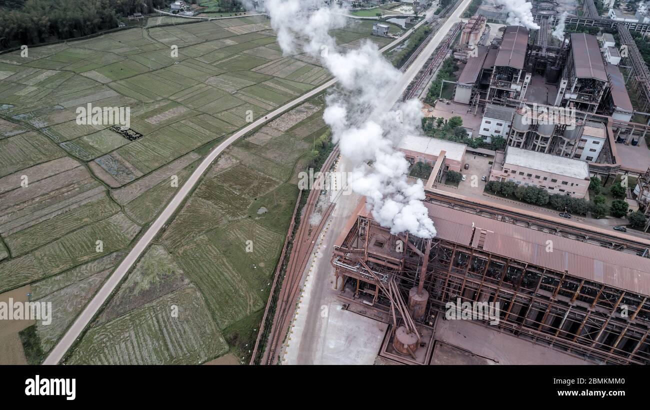aerial view of alumina factory Stock Photo - Alamy