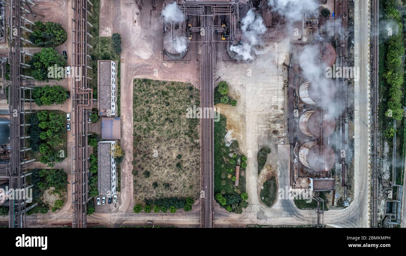 aerial view of alumina factory Stock Photo - Alamy