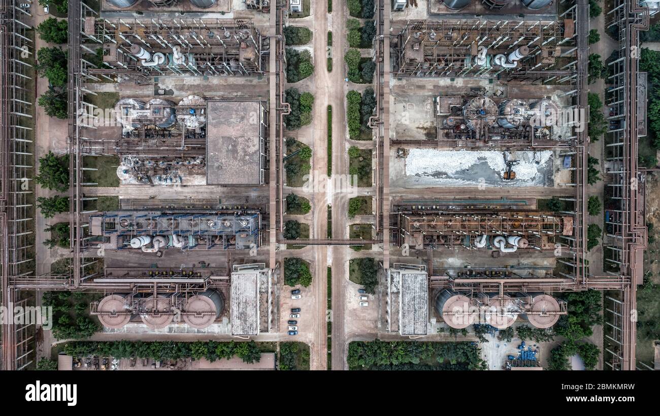 aerial view of alumina factory Stock Photo - Alamy