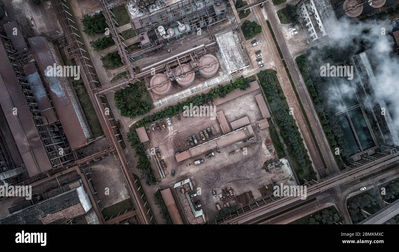 aerial view of alumina factory Stock Photo - Alamy