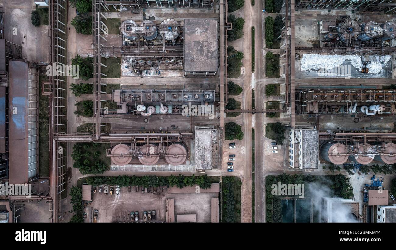 aerial view of alumina factory Stock Photo - Alamy