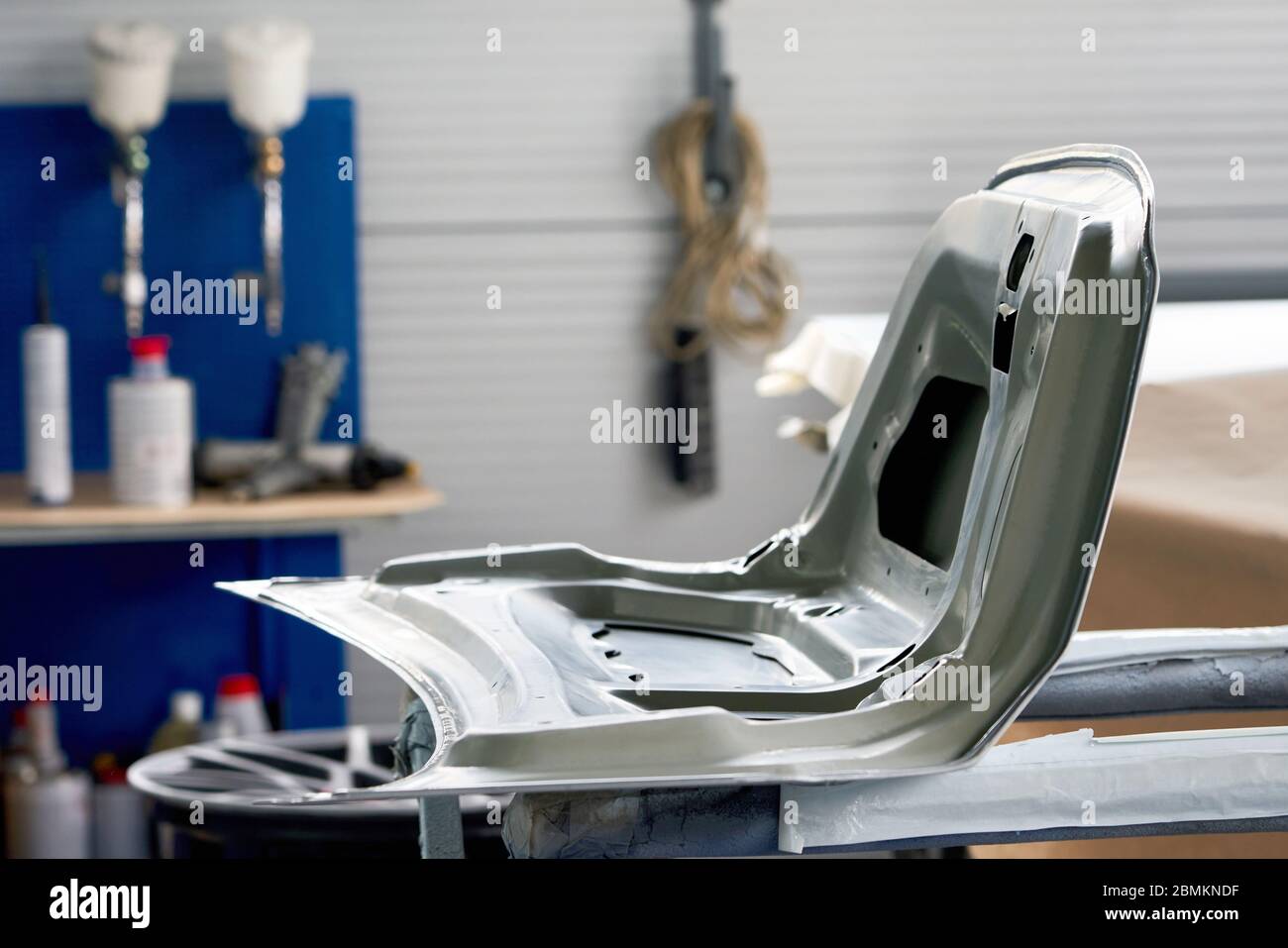 Car element body after painting. Drying parts of the automobile Stock ...