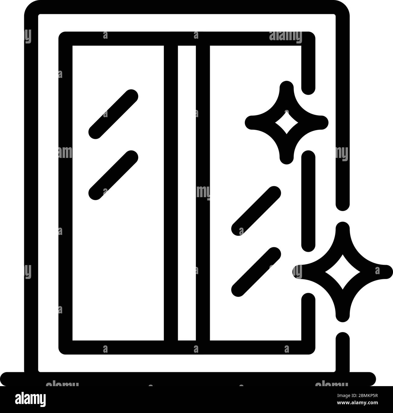 Sparkling window icon, outline style Stock Vector Image & Art - Alamy
