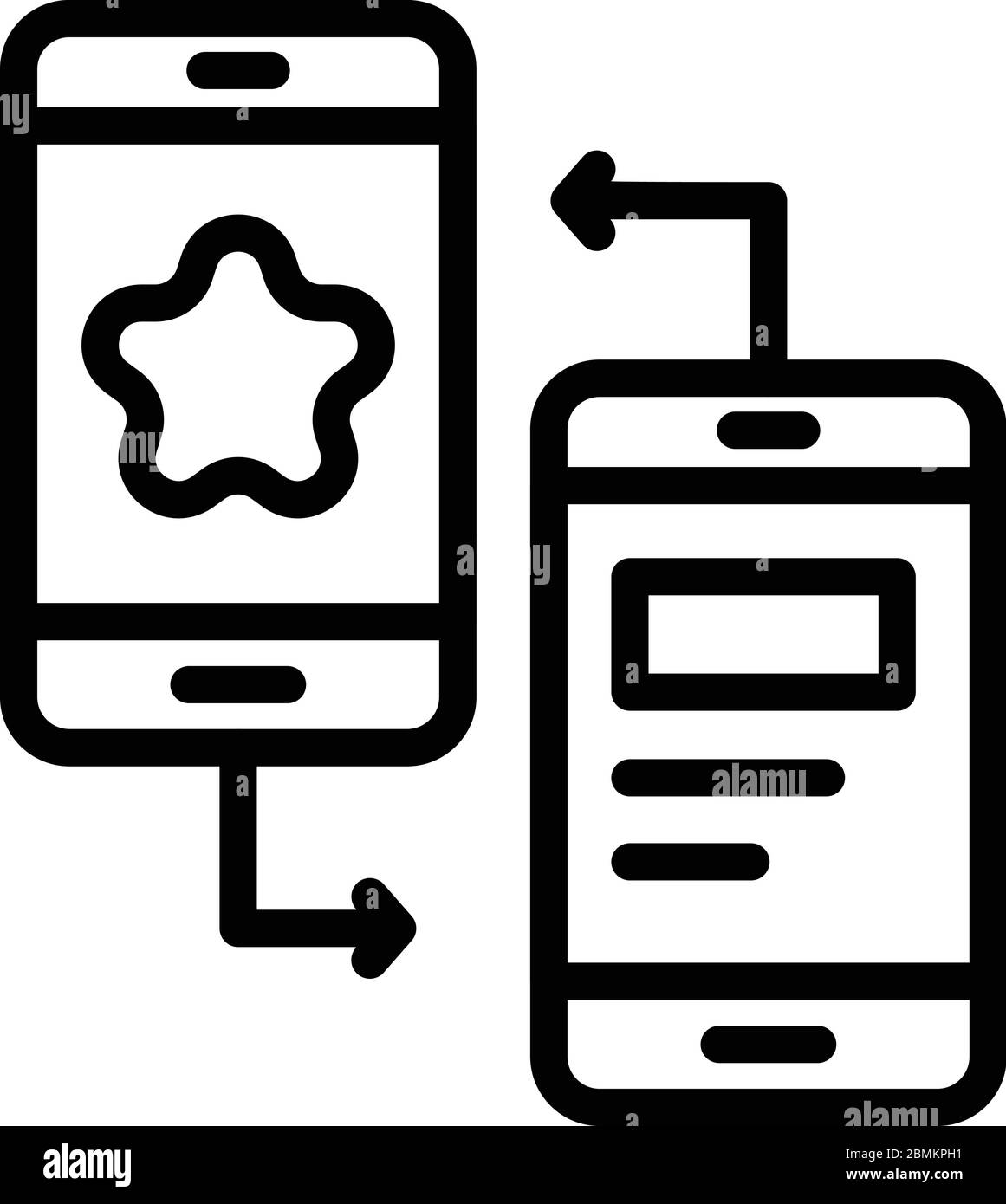 Two phones synchronization icon, outline style Stock Vector Image & Art - Alamy