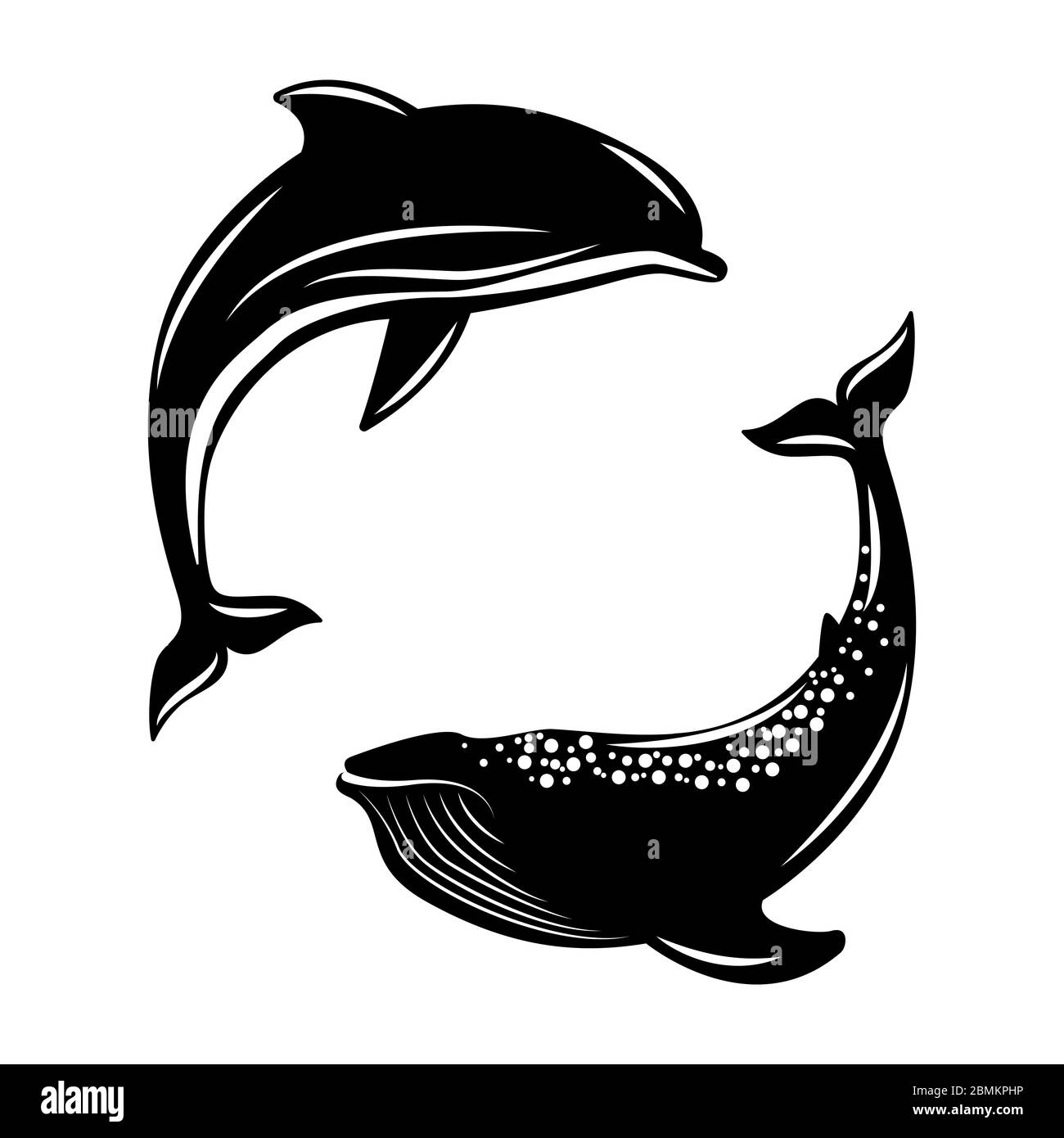 Black And White Dolphin Drawing High Resolution Stock Photography and ...