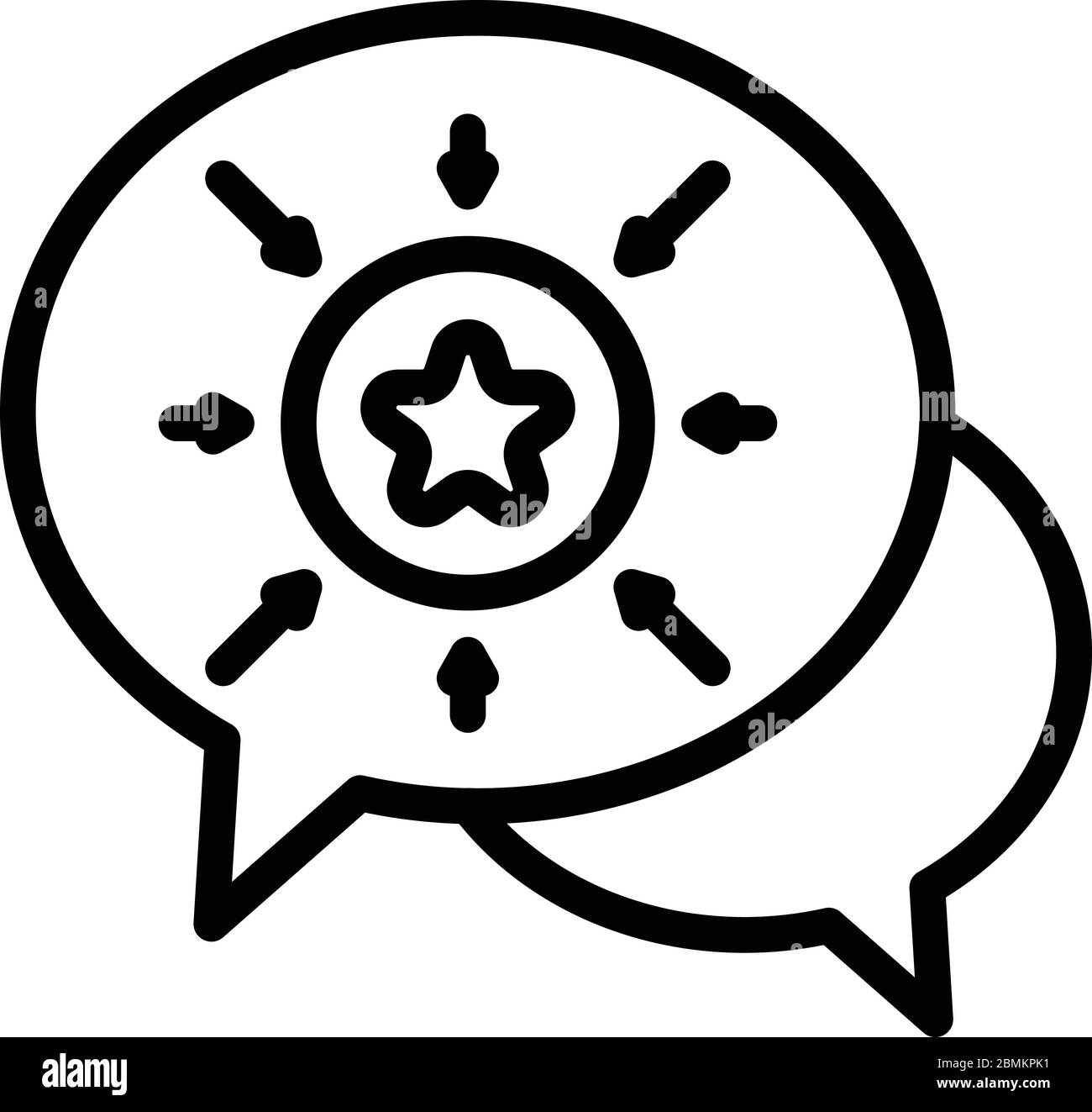 Chat bubbles and star icon, outline style Stock Vector Image & Art - Alamy