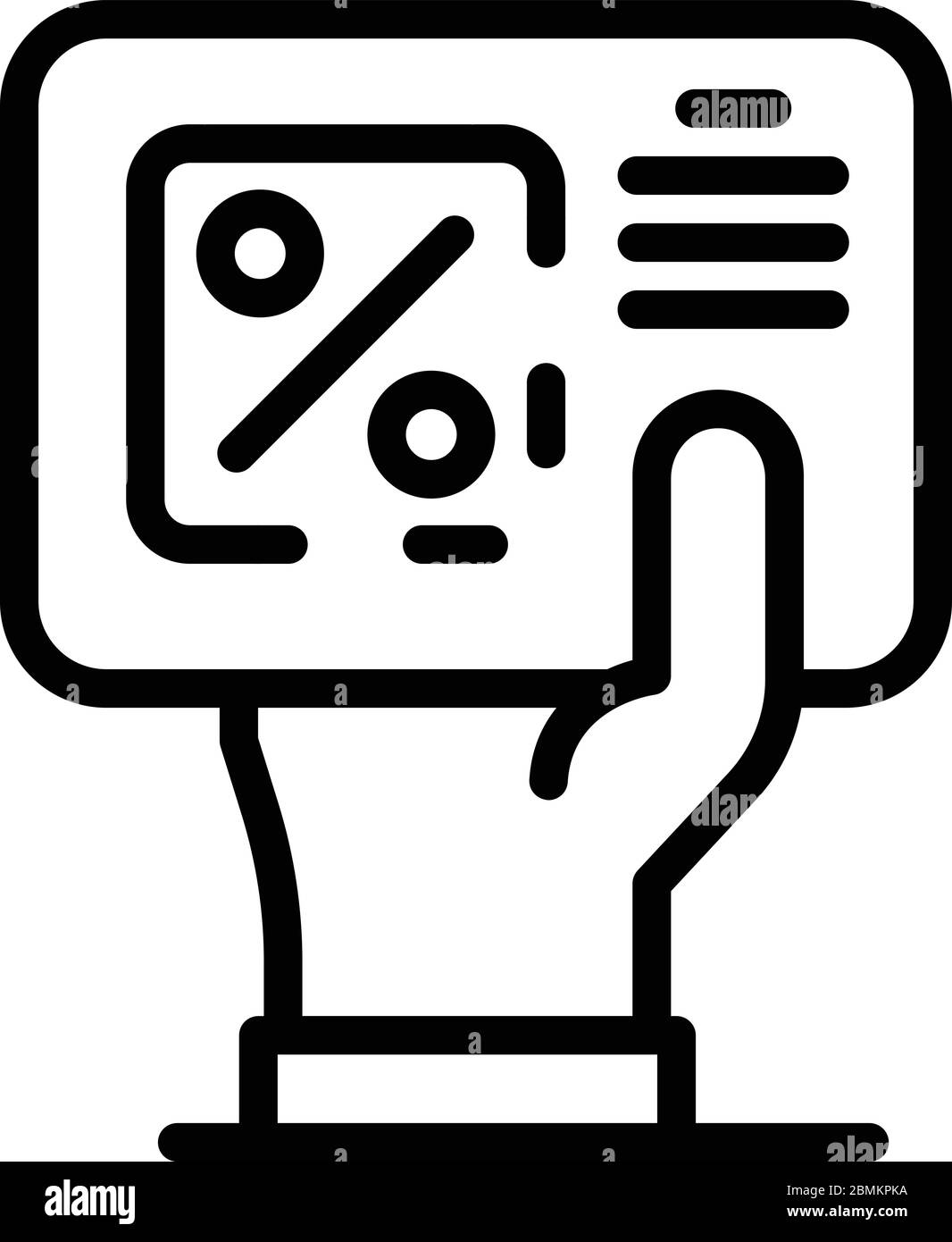 Card with percentage sign icon, outline style Stock Vector Image & Art ...