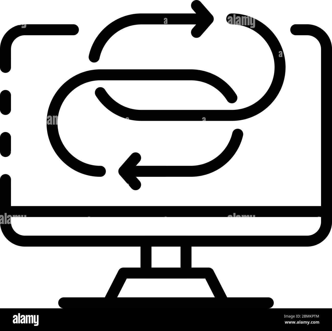 Linked restore signs on PC icon, outline style Stock Vector Image & Art ...