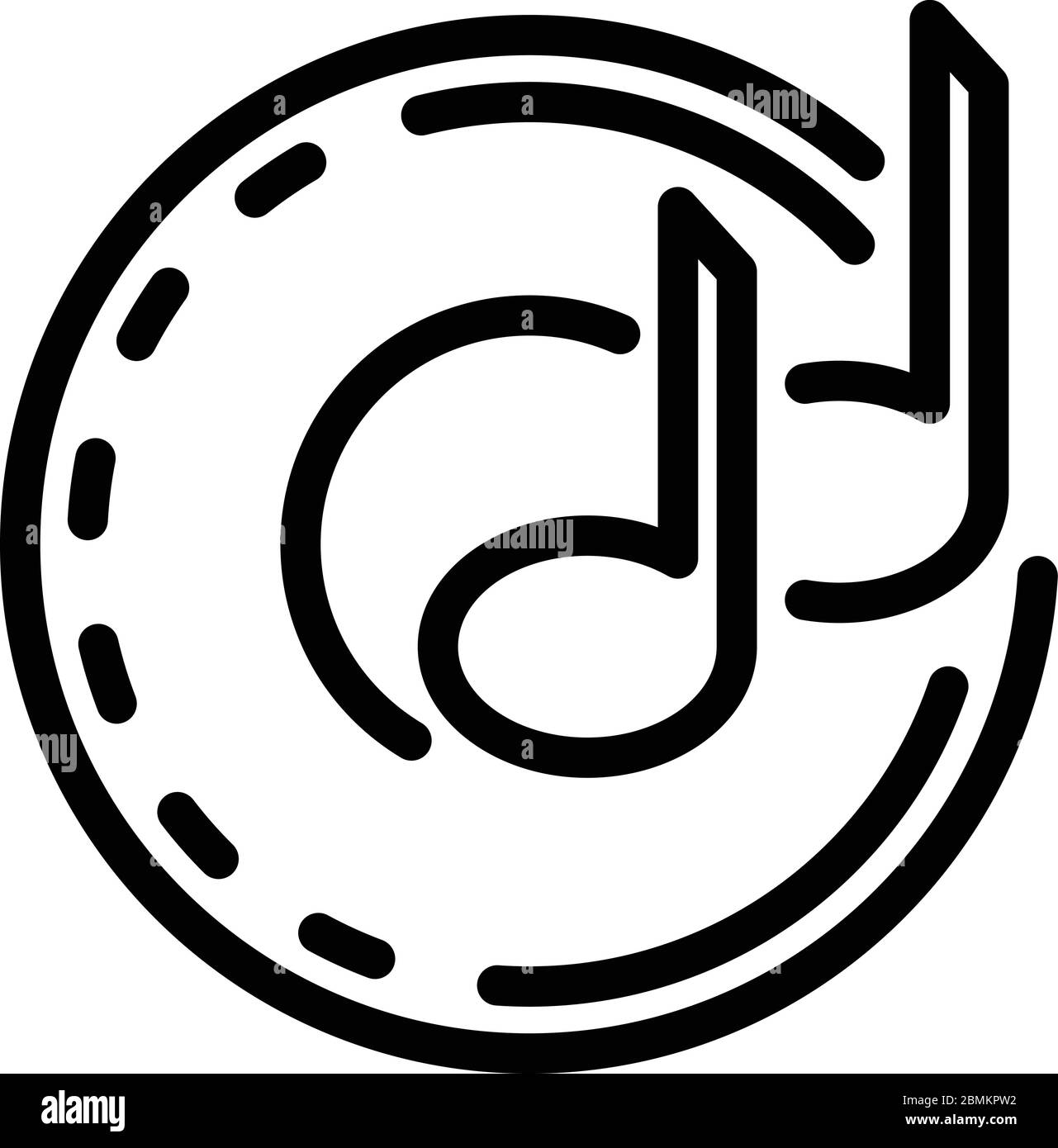 Music notes in a circle icon, outline style Stock Vector Image & Art ...