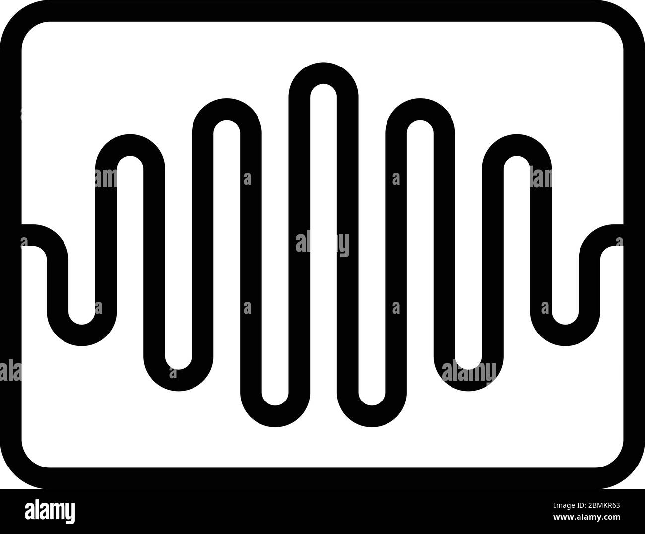 Sound range in a rectangle icon, outline style Stock Vector Image & Art ...