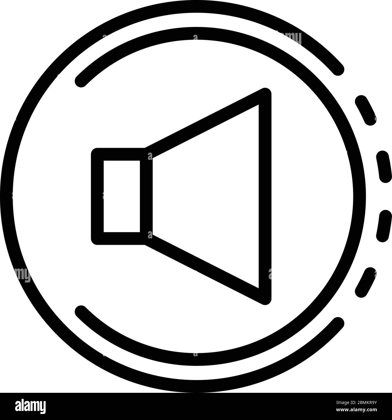 Volume sign in a circle icon, outline style Stock Vector Image & Art ...