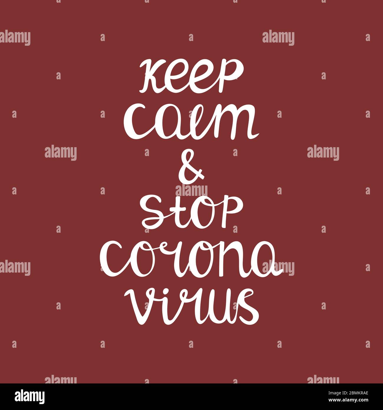 Keep calm and stop coronavirus. Quarantine quote. Cute hand drawn ...
