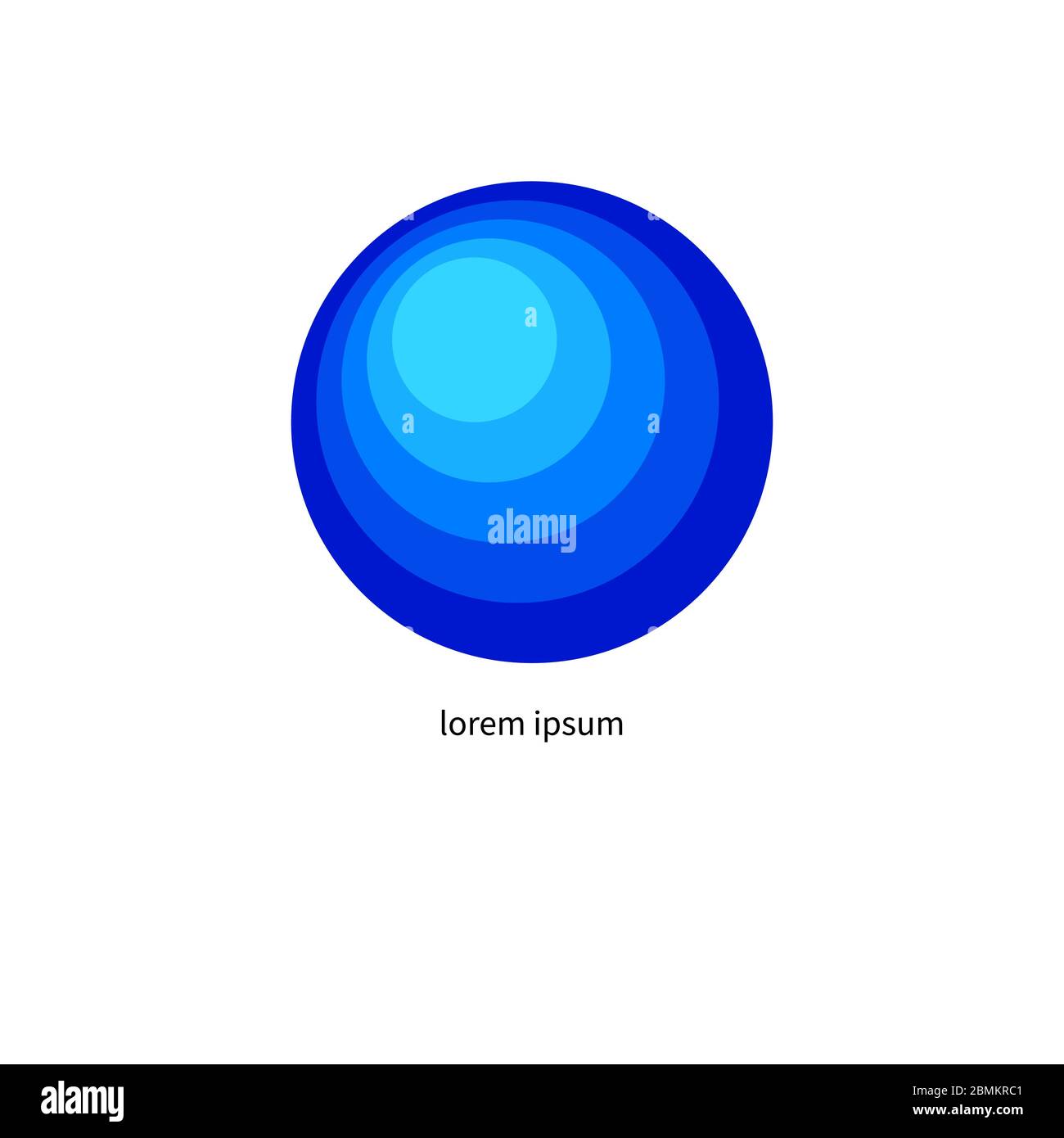 Blue planet minimal logo. Layered circle. Symbol of environmental ...