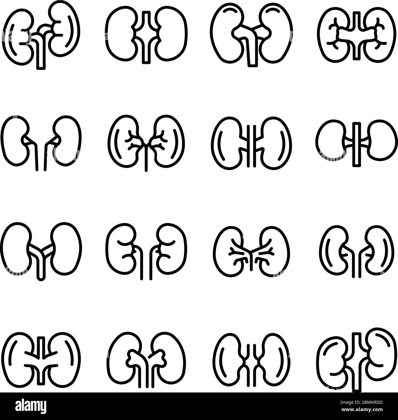Kidney icons set, outline style Stock Vector Image & Art - Alamy