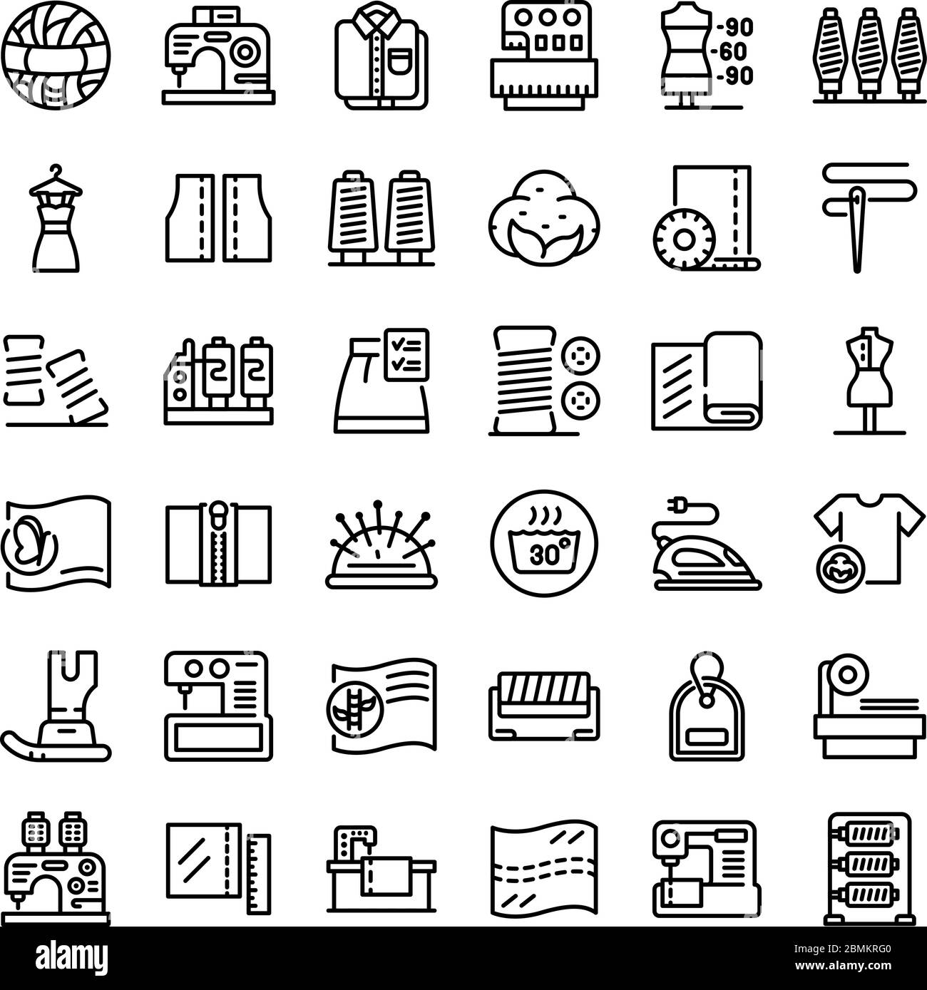 Textile production icons set, outline style Stock Vector Image & Art ...