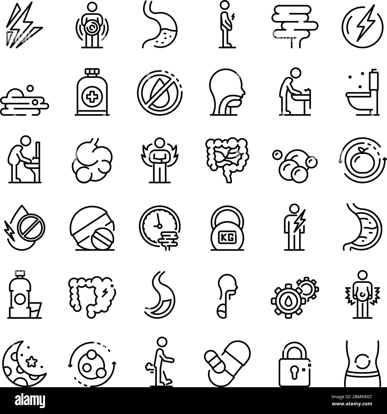 Digestion icons set, outline style Stock Vector Image & Art - Alamy
