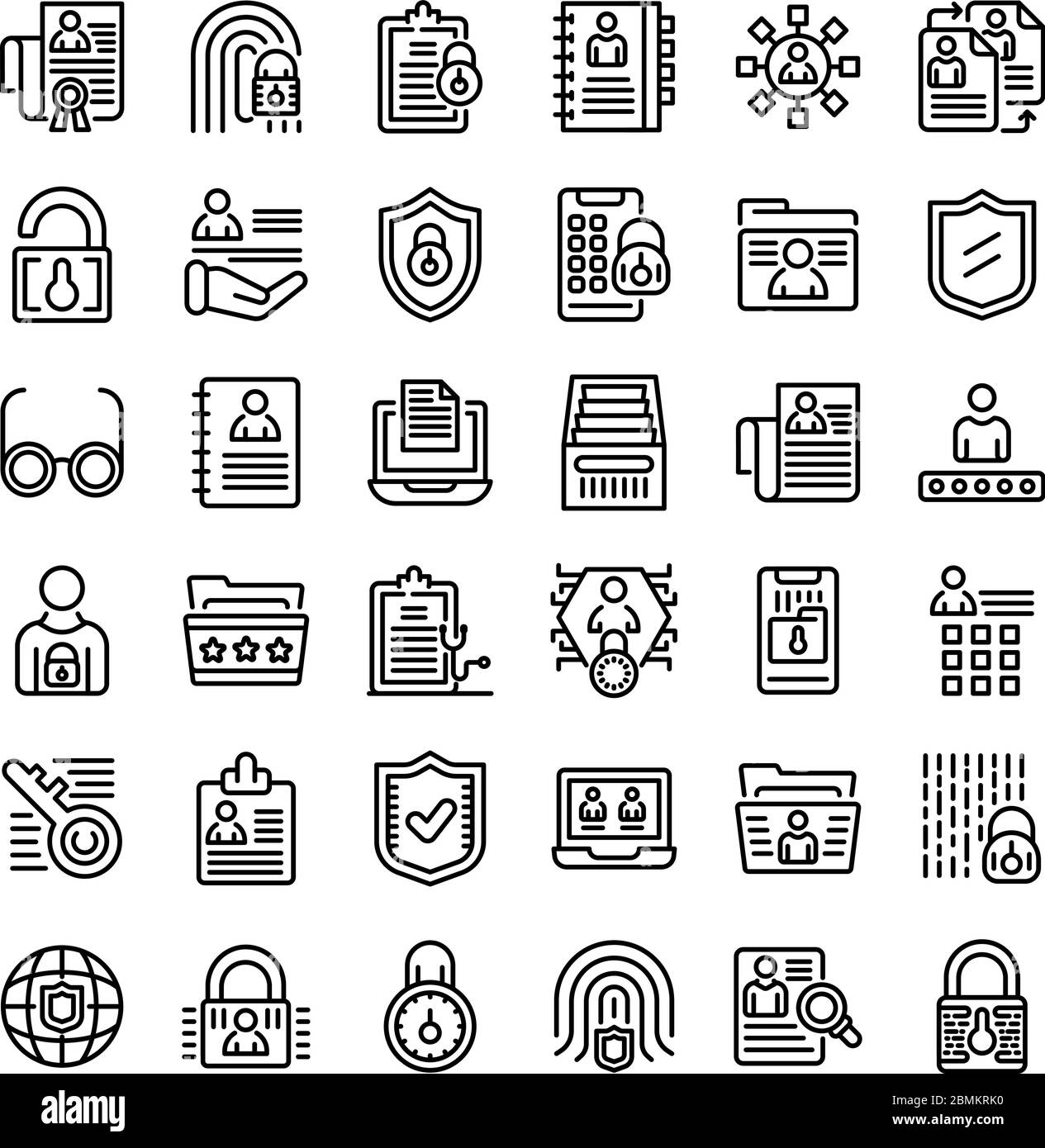 Personal information icons set, outline style Stock Vector Image & Art ...