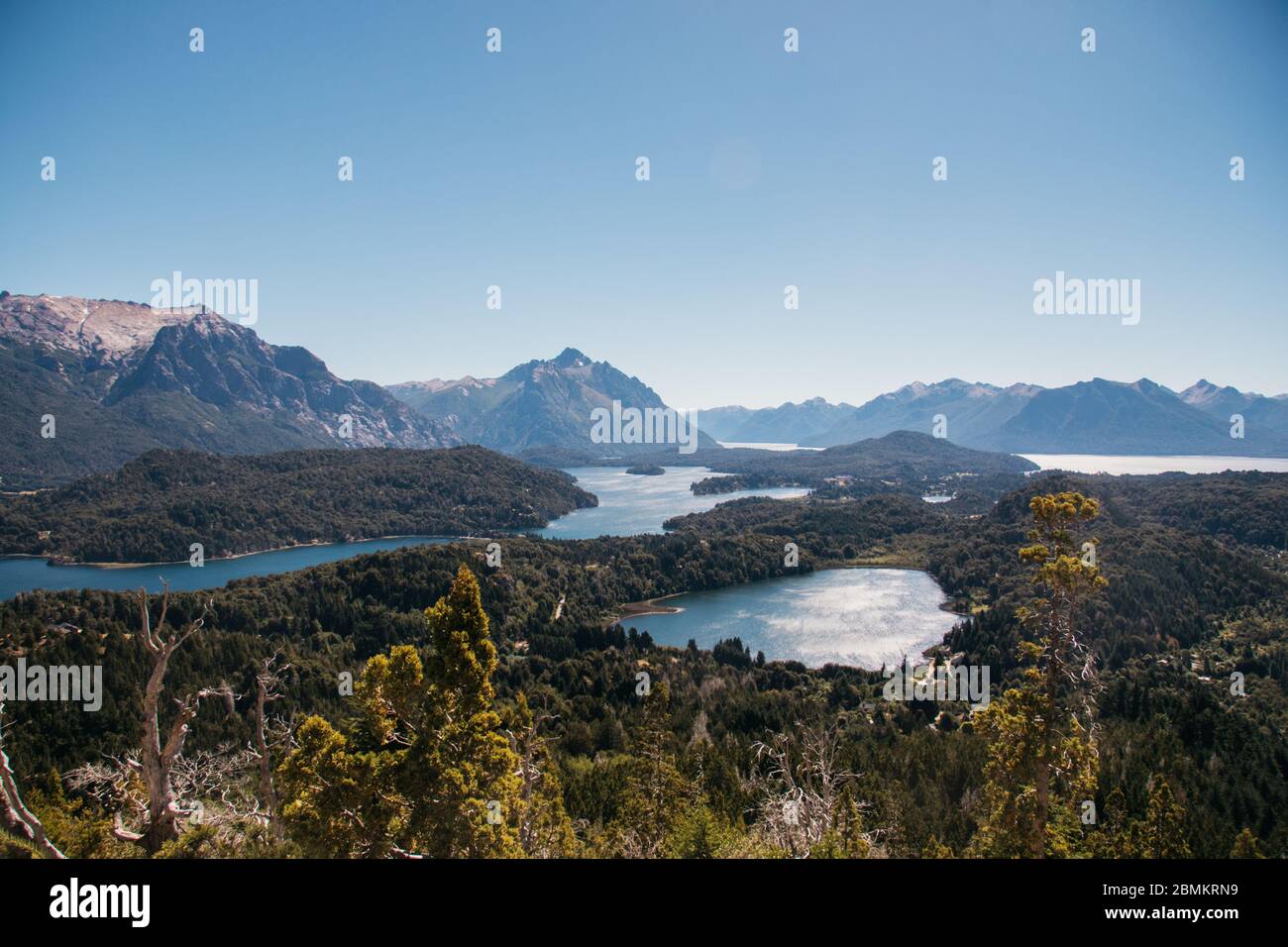 View of the lakes from el campanario, Bariloche, Patagonia, Argentina ...