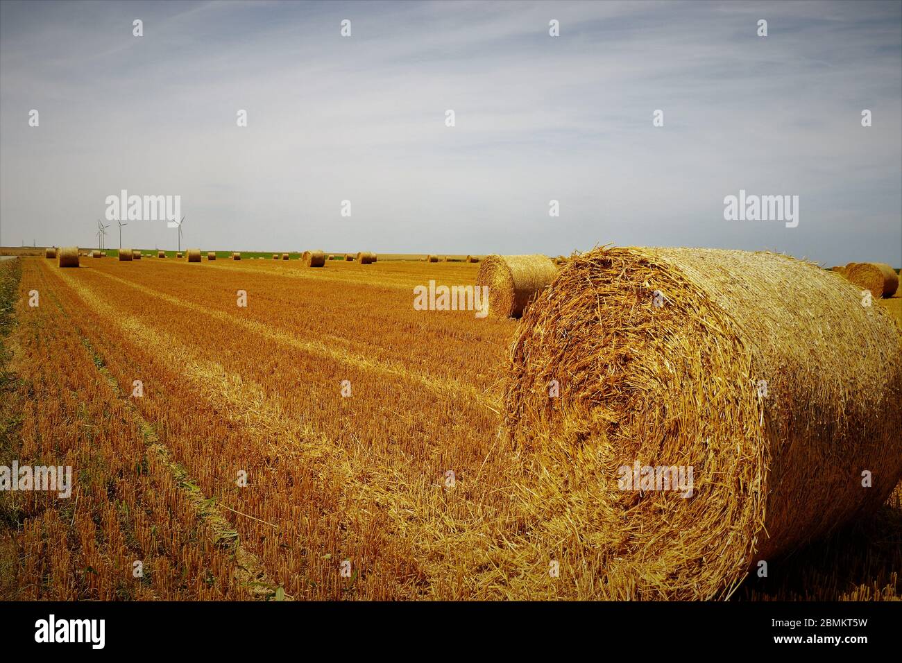 Fields with Hay Bales in Late Summer, Northern France Stock Photo - Alamy