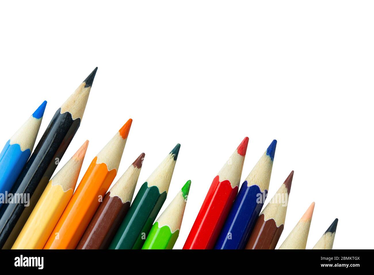 Colored pencils isolated on white background with clipping path Stock ...